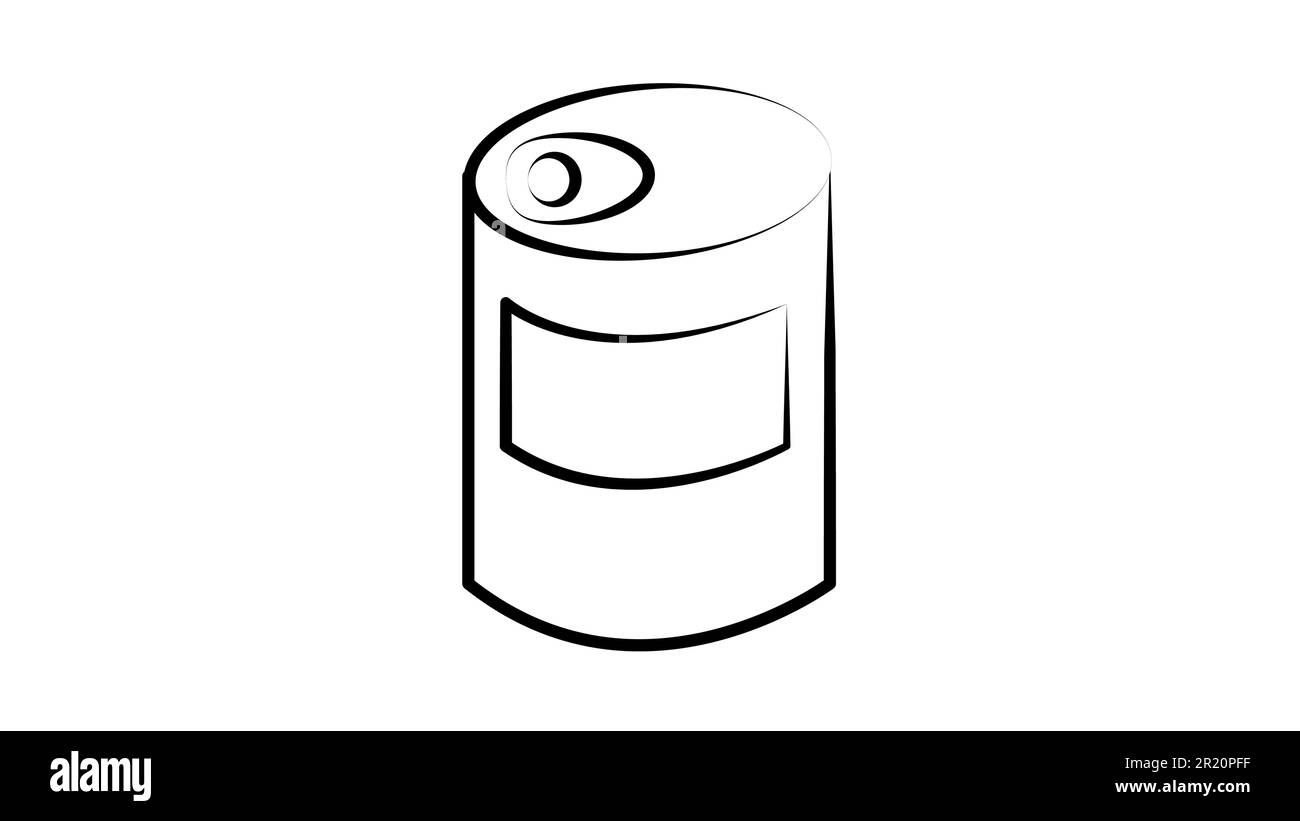 Canned Beans Line Icon Baked Beans Tin Cartoon Graphic Symbol Vector Illustration Stock Vector