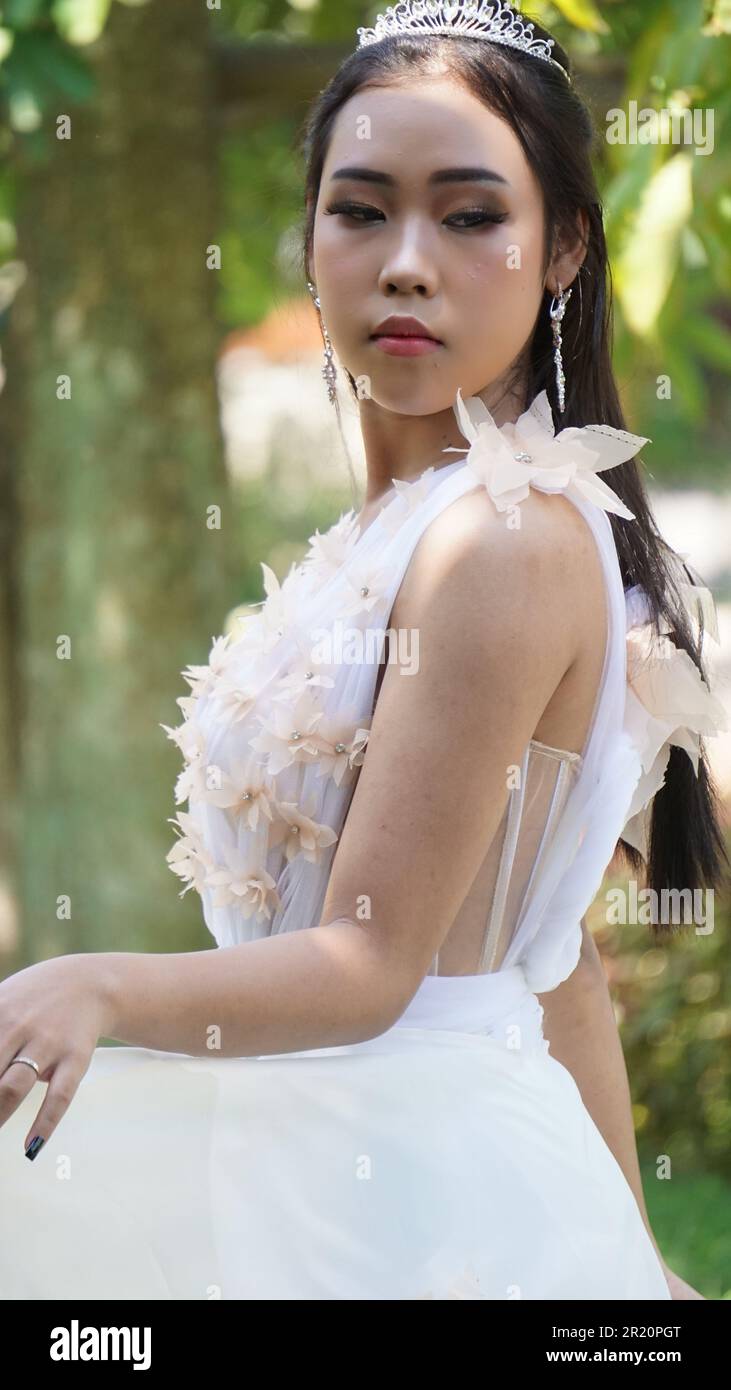 Indonesian model with batik clothes Stock Photo - Alamy