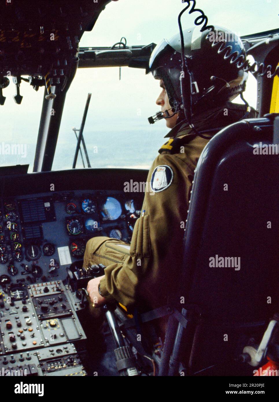 Sea King helicopter pilot HRH Prince Andrew, 1984 Stock Photo - Alamy