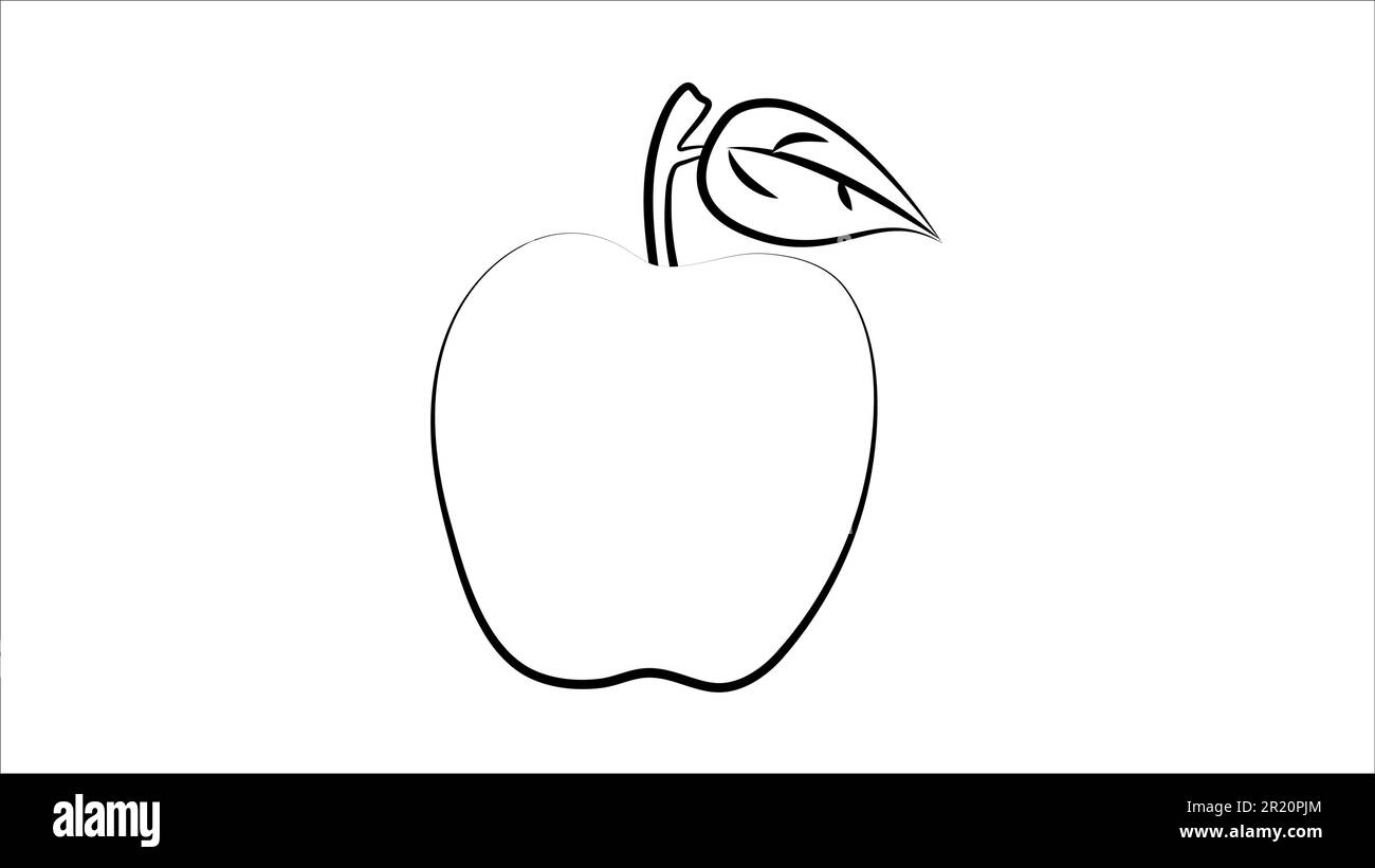 Apple fruit icon. flat simple pictogram. Apple with leaf vector ...