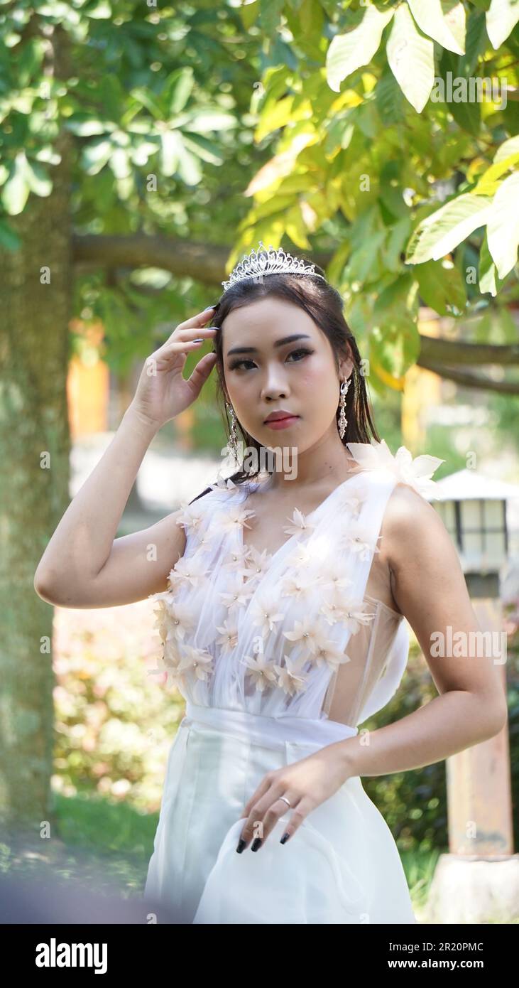 Indonesian model with batik clothes Stock Photo - Alamy