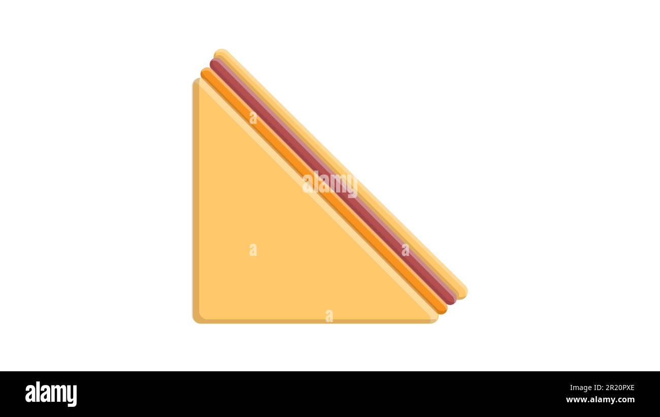 white bread sandwich with filling, white background, vector ...