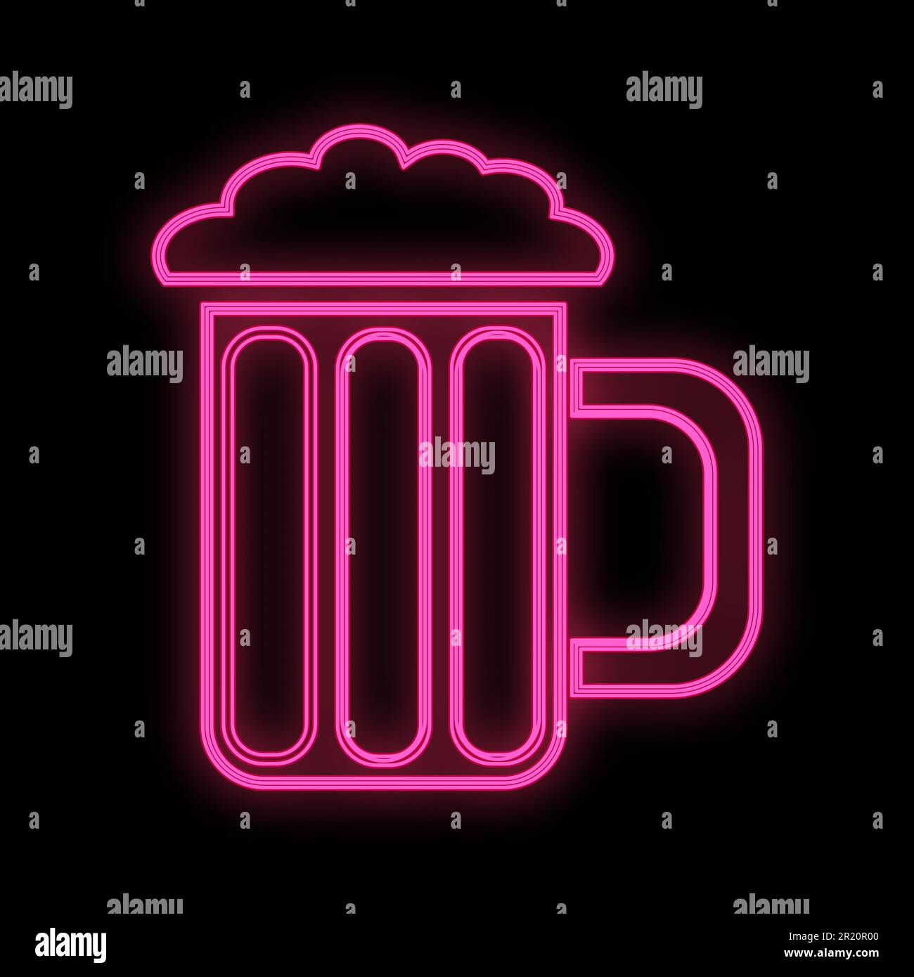 Bright luminous purple neon sign for a restaurant bar cafe beautiful ...