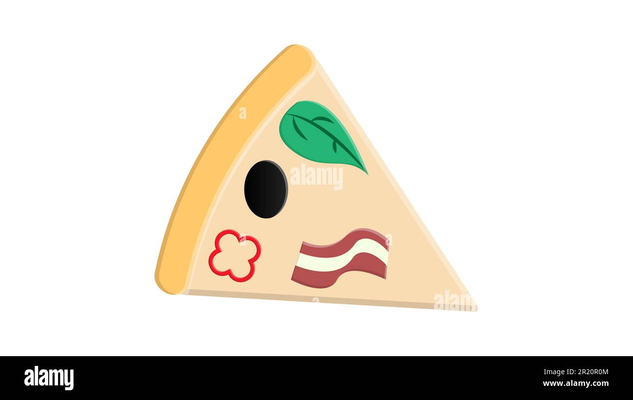 Triangle pizza slice with fresh vegetables and crispy crust. Tasty fast ...