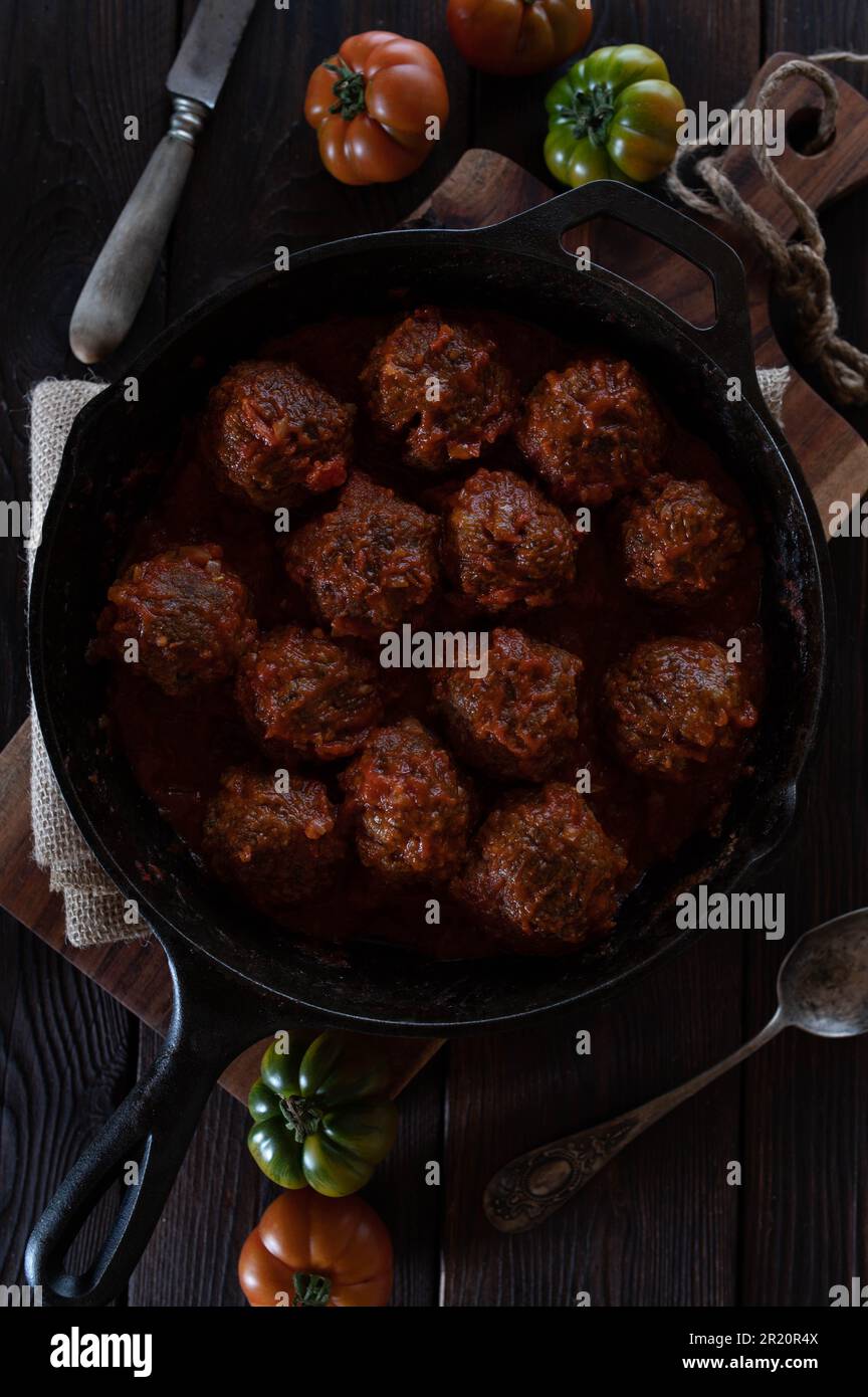 Italian meatballs with tomato sauce. Polpette alla napoletana Stock ...