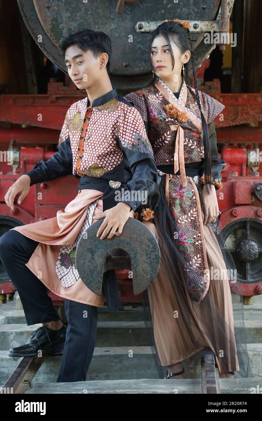 Indonesian model with batik clothes Stock Photo - Alamy