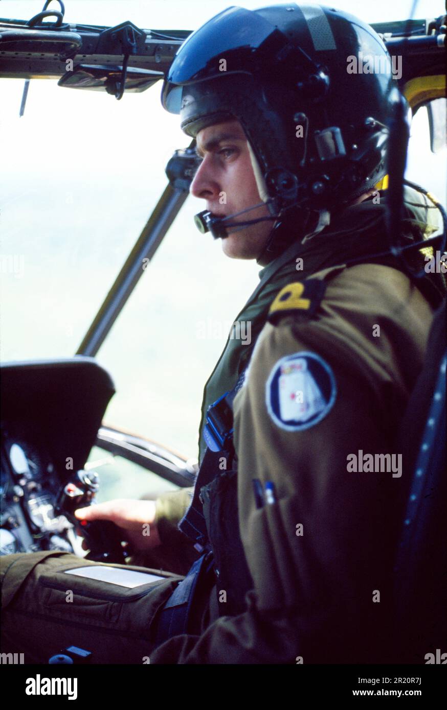 HRH Prince Andrew piloting a Sea King Helicopter, 1984 Stock Photo - Alamy