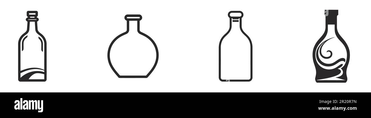 Stock vector illustration of a set of bottles on white background Stock ...