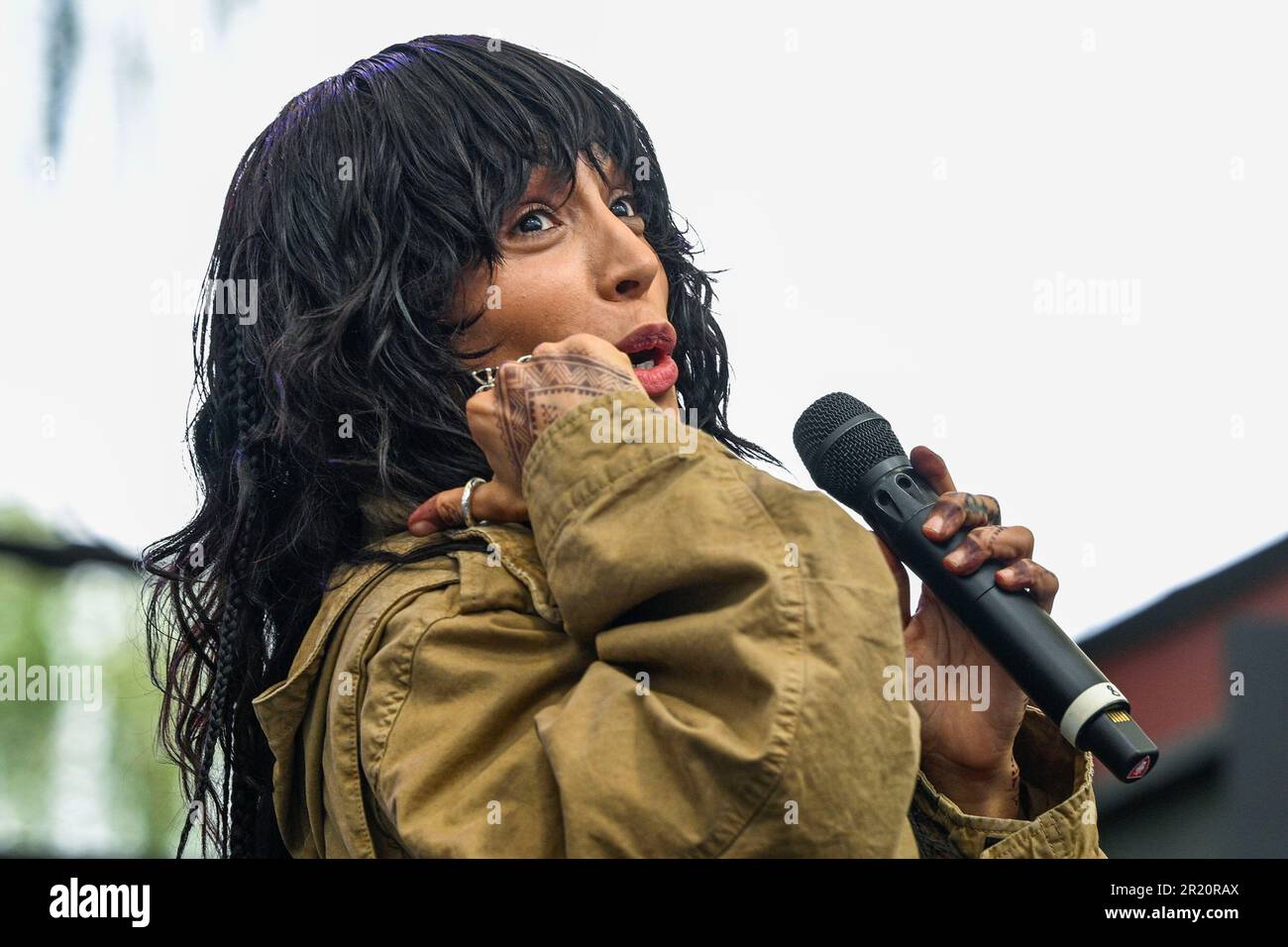 Eurovision Song Contest winner Loreen of Sweden on stage to celebrate ...