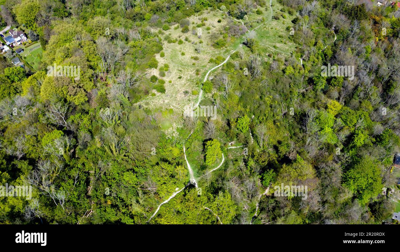 Aerial Photography looking down at Coxhill Mount, Kearsney, Kent Stock ...