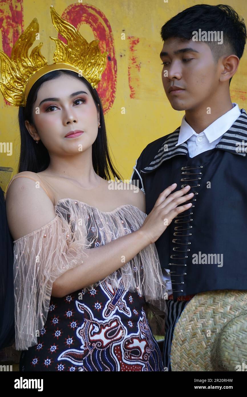 Indonesian model with batik clothes Stock Photo - Alamy