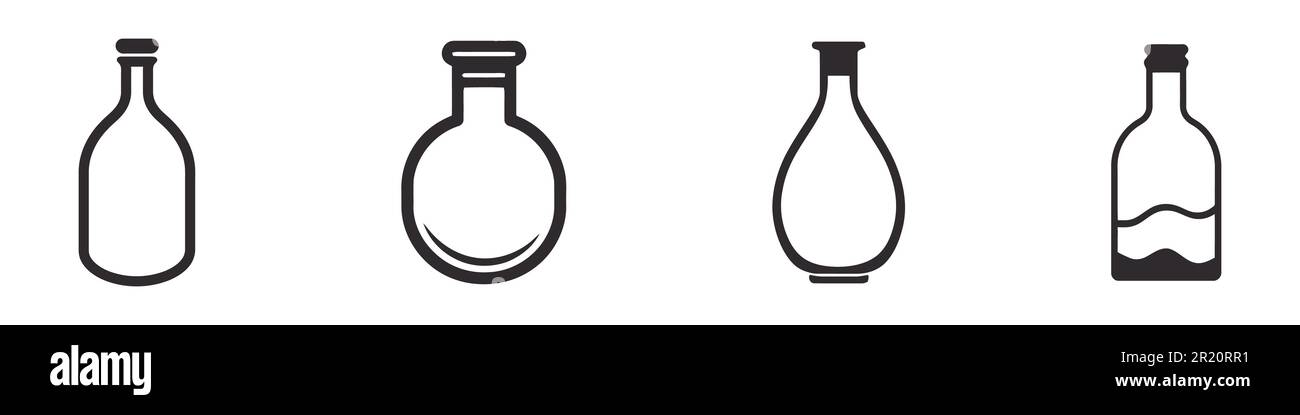 Stock vector illustration of a set of bottles on white background Stock ...