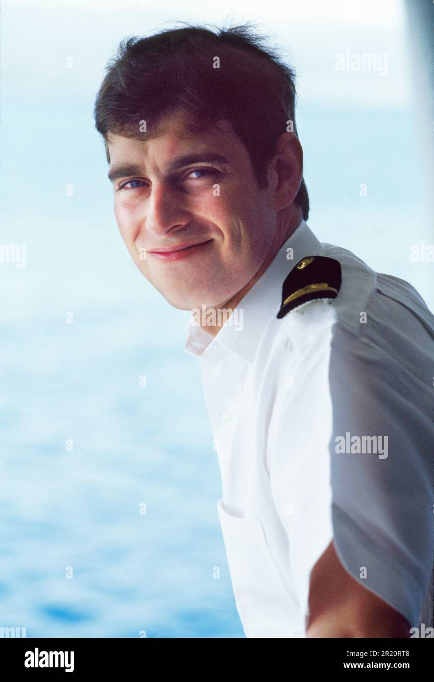 HRH Prince Andrew in Navy uniform in the West Indies, 1984 Stock Photo ...