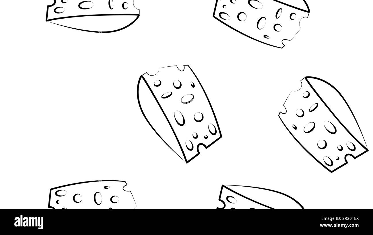 Cheese pieces vector seamless pattern seamless pattern on a white ...