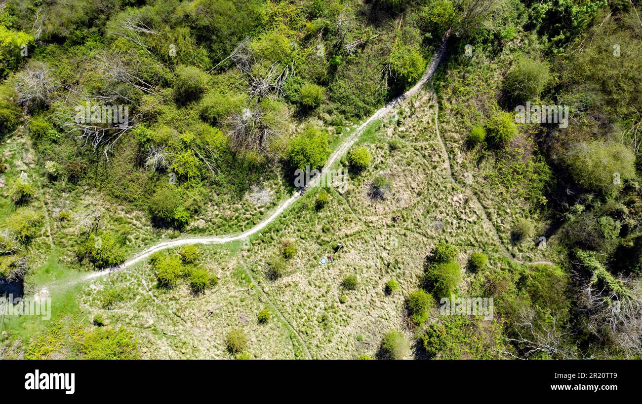 Aerial Photography looking down at Coxhill Mount, Kearsney, Kent Stock ...
