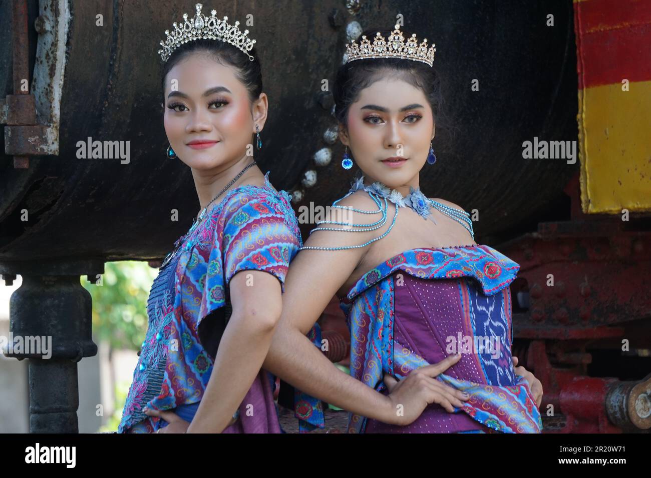 Indonesian model with batik clothes Stock Photo - Alamy