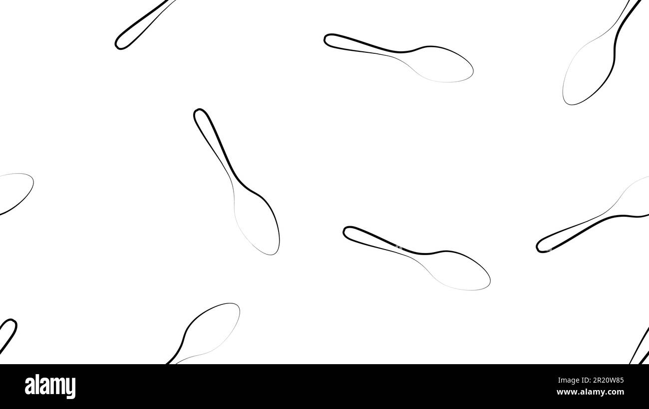 Cooking seamless pattern white spoon, fork, wrapping paper for menu ...