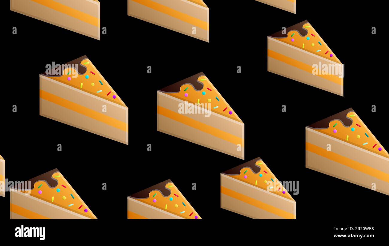 Seamless pattern with pieces of cakes, pies in doodle vintage style ...