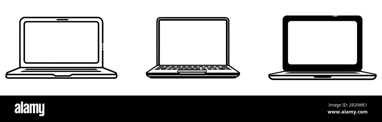 Laptop icon set. computer icon vector on white background Stock Vector ...