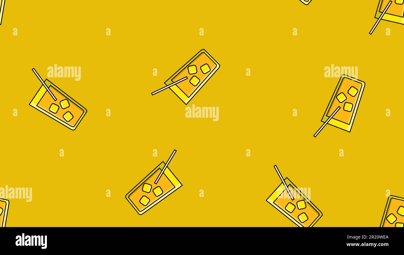 Seamless pattern of repeating alcoholic cocktails in a glass with ice ...