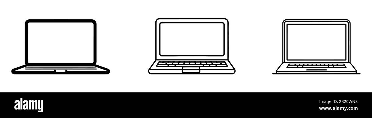 Laptop icon set. computer icon vector on white background Stock Vector ...