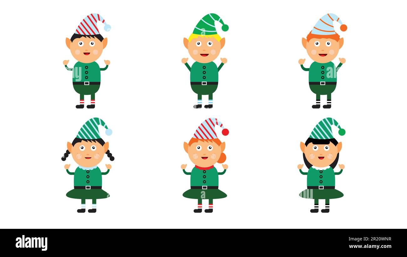 Christmas elves on white background Stock Vector Image & Art - Alamy