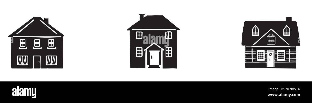 Set of rustic cottage motif in homestead vintage style. Vector ...