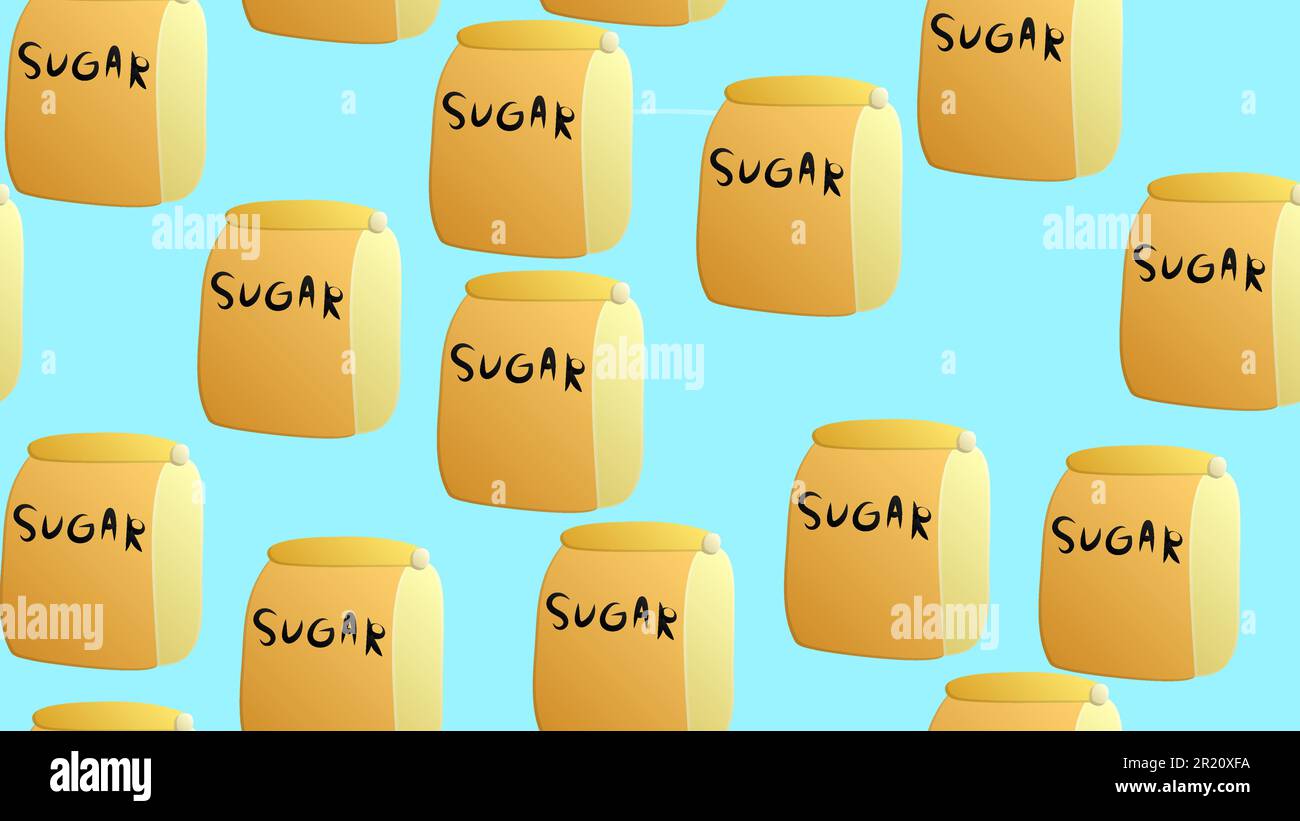 Bright bags of sugar. Seamless pattern for your design Stock Vector ...