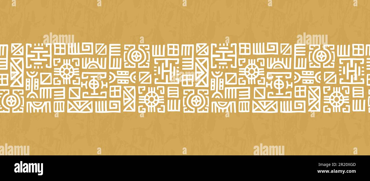 Hand drawn abstract seamless pattern, ethnic background, african style ...
