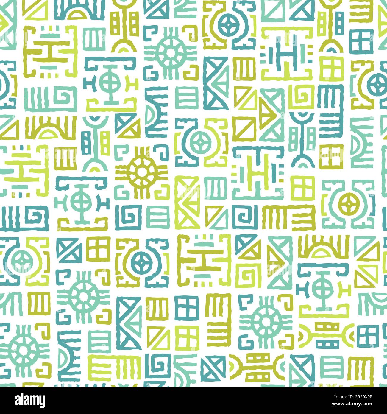 Hand drawn abstract seamless pattern, ethnic background, african style ...
