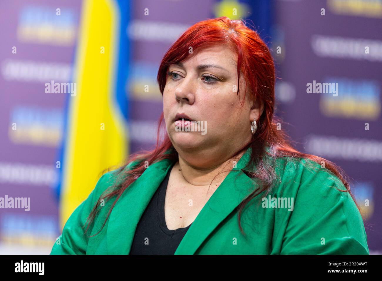Nataliia Kravtsova, mother of a captured Azovstal defender attends a ...