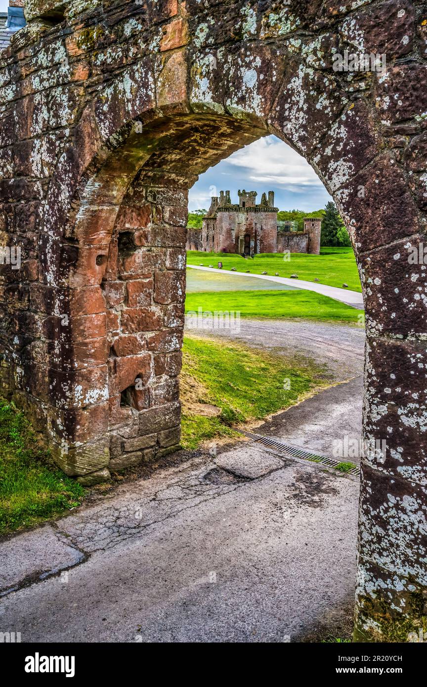 These the ruins of the 13th century Scottish fortress of Caerlaverock ...
