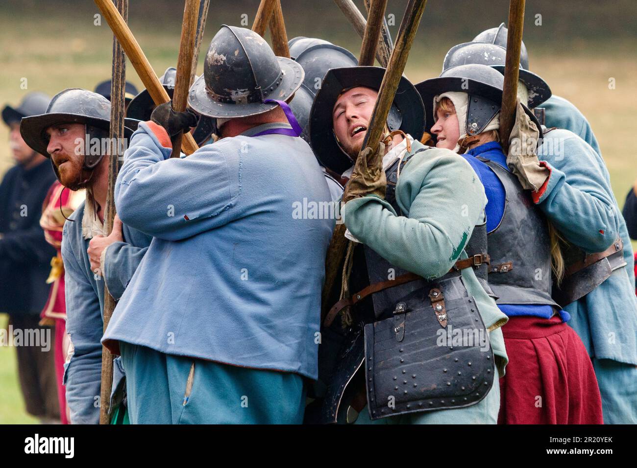English Civil War Society members take part in the re-enactment of the ...