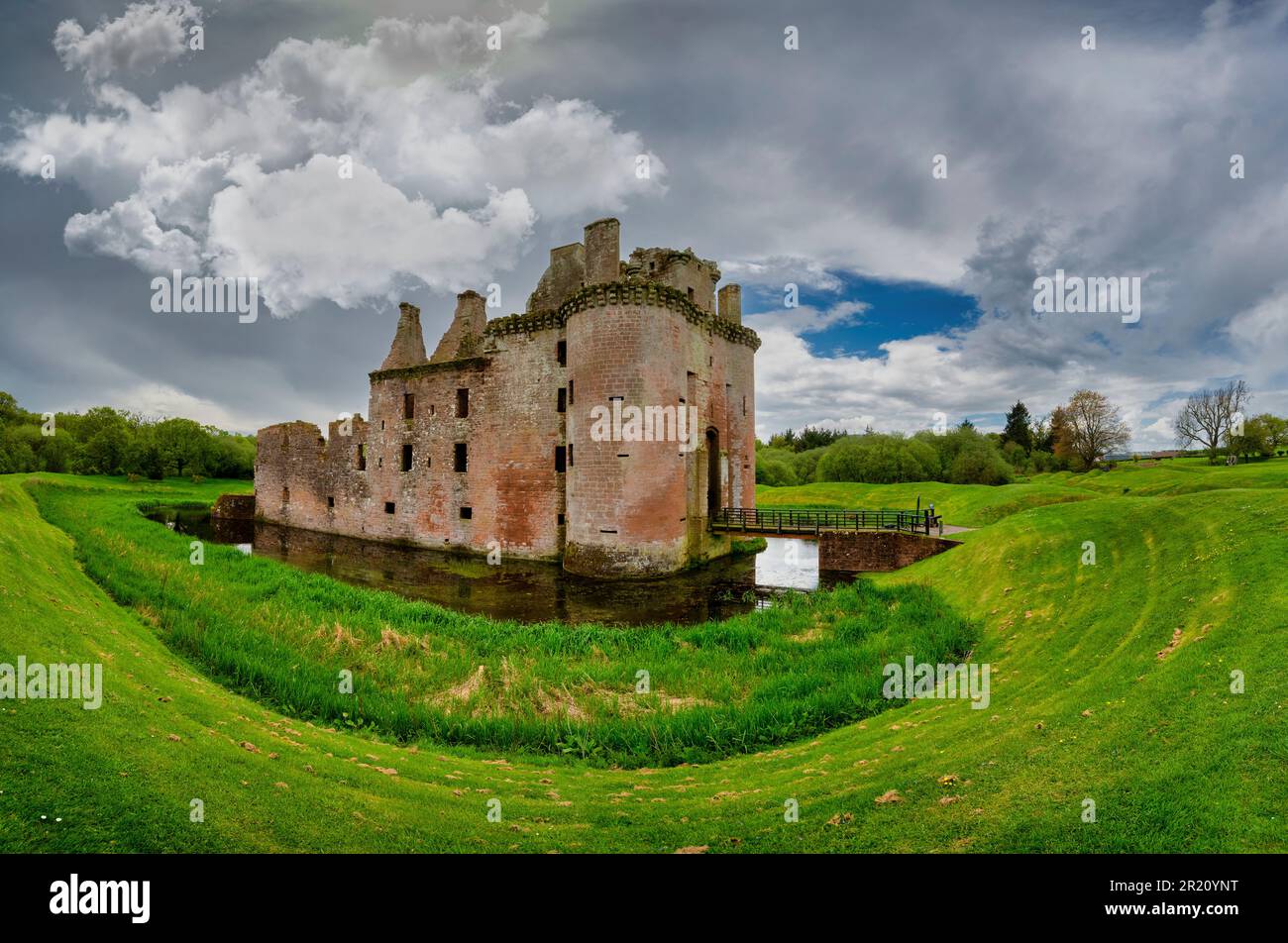 These the ruins of the 13th century Scottish fortress of Caerlaverock ...