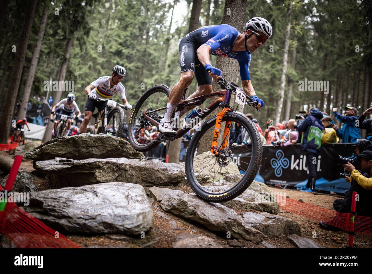 Samuel Gaze of New Zealand in action during the cross-country race of ...