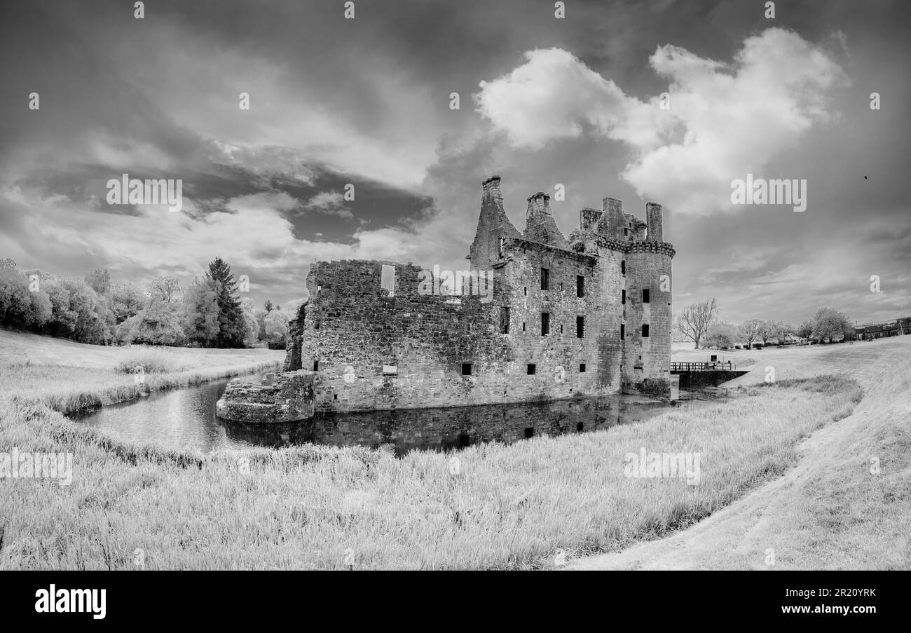 These the ruins of the 13th century Scottish fortress of Caerlaverock ...