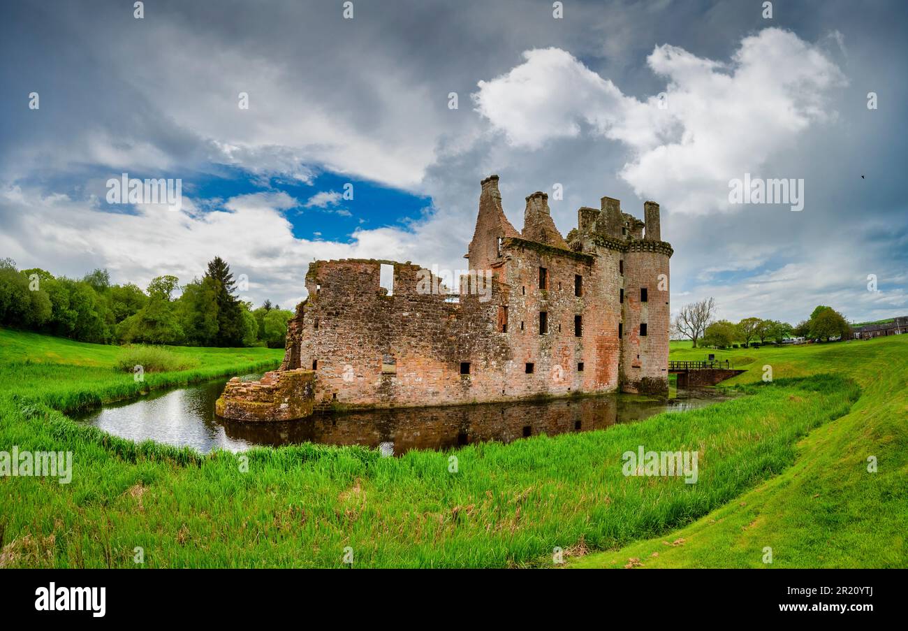These the ruins of the 13th century Scottish fortress of Caerlaverock ...