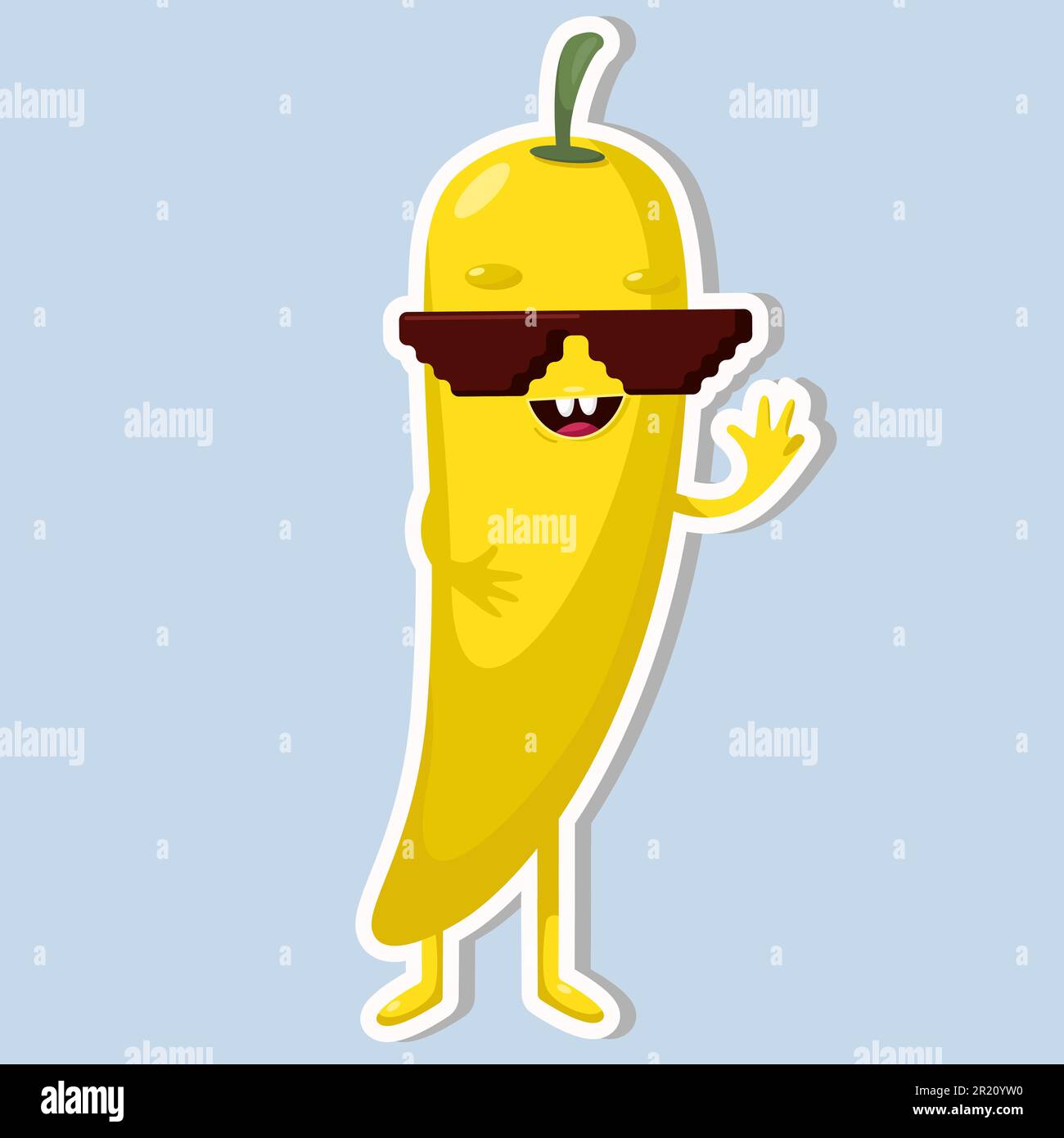 Vector illustration of chili character stickers with cute expression ...