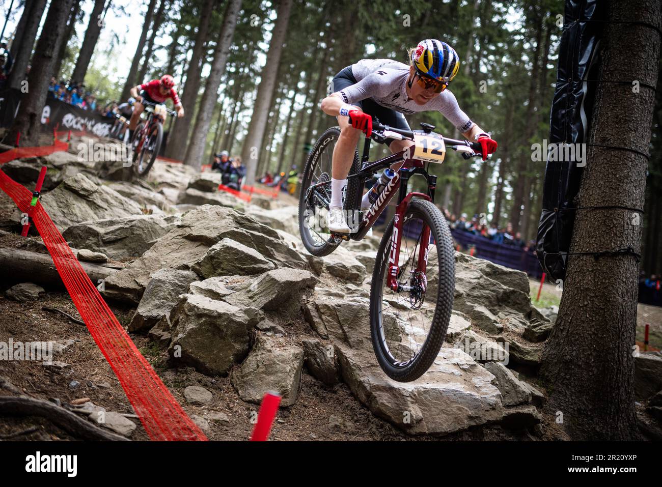 Laura Stigger of Austria in action during the cross-country race of the ...