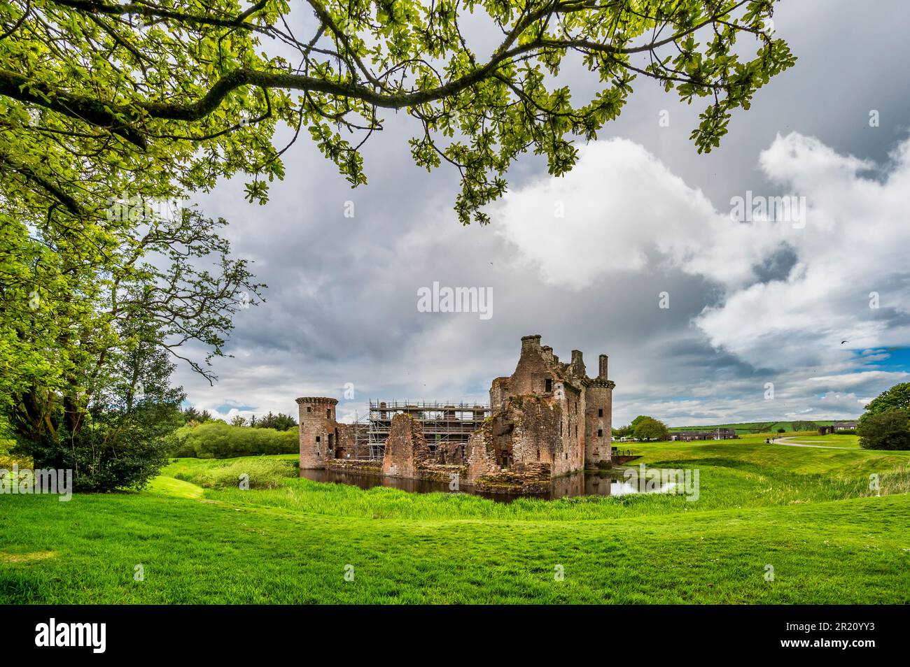 These the ruins of the 13th century Scottish fortress of Caerlaverock ...