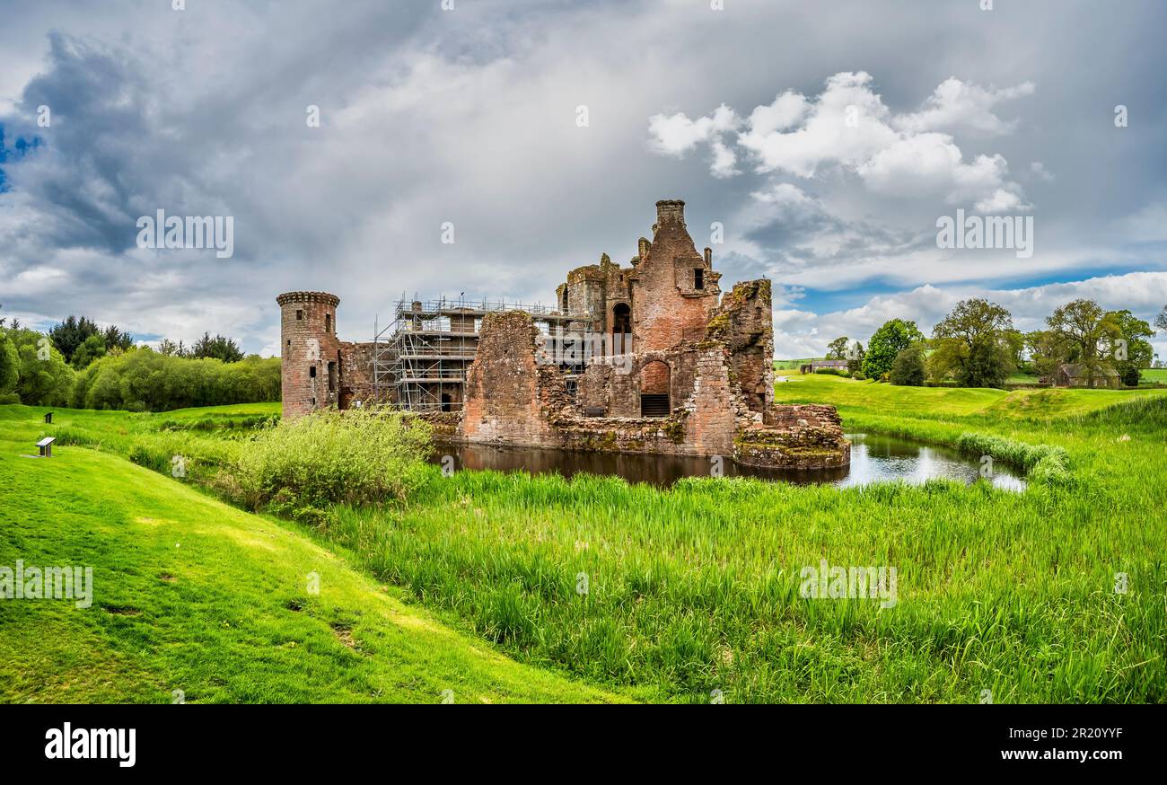 These the ruins of the 13th century Scottish fortress of Caerlaverock ...