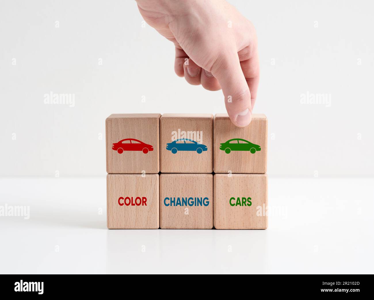 Color changing cars. New technology or technological innovation. Hand ...