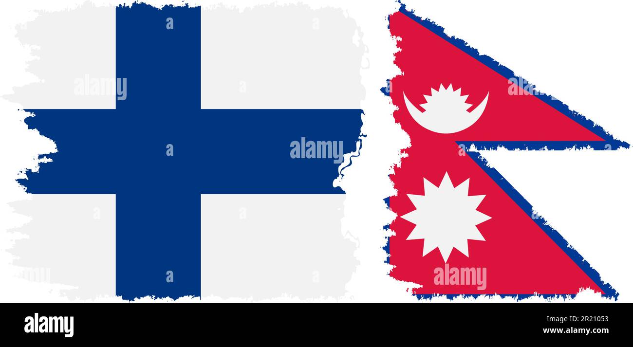 Nepal and Finland grunge flags connection, vector Stock Vector Image ...