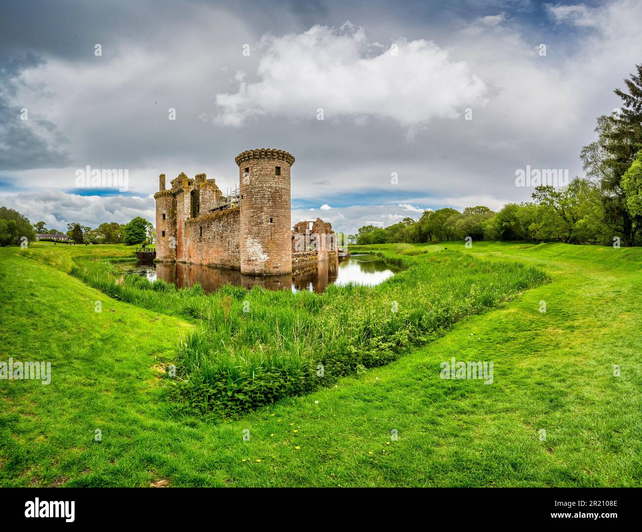 These the ruins of the 13th century Scottish fortress of Caerlaverock ...