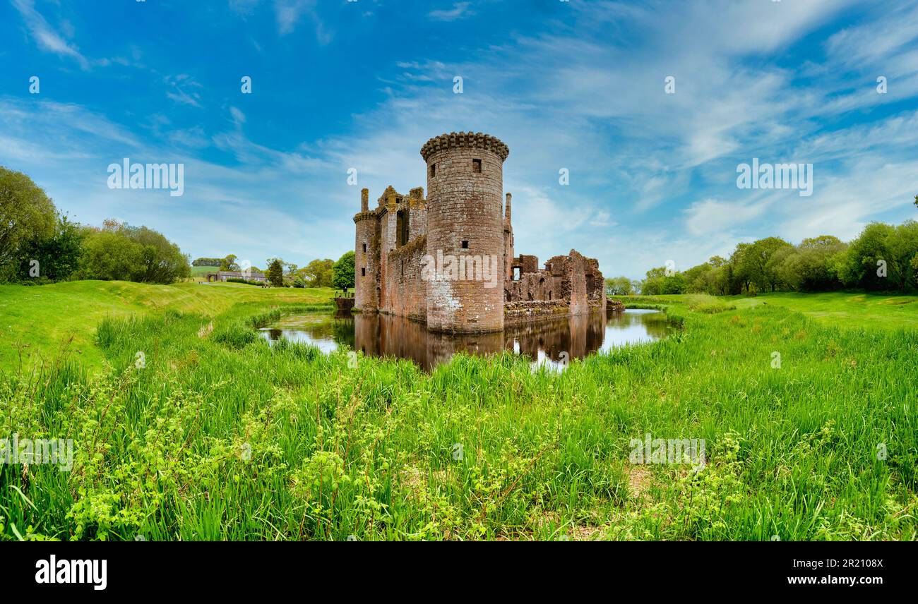 These the ruins of the 13th century Scottish fortress of Caerlaverock ...
