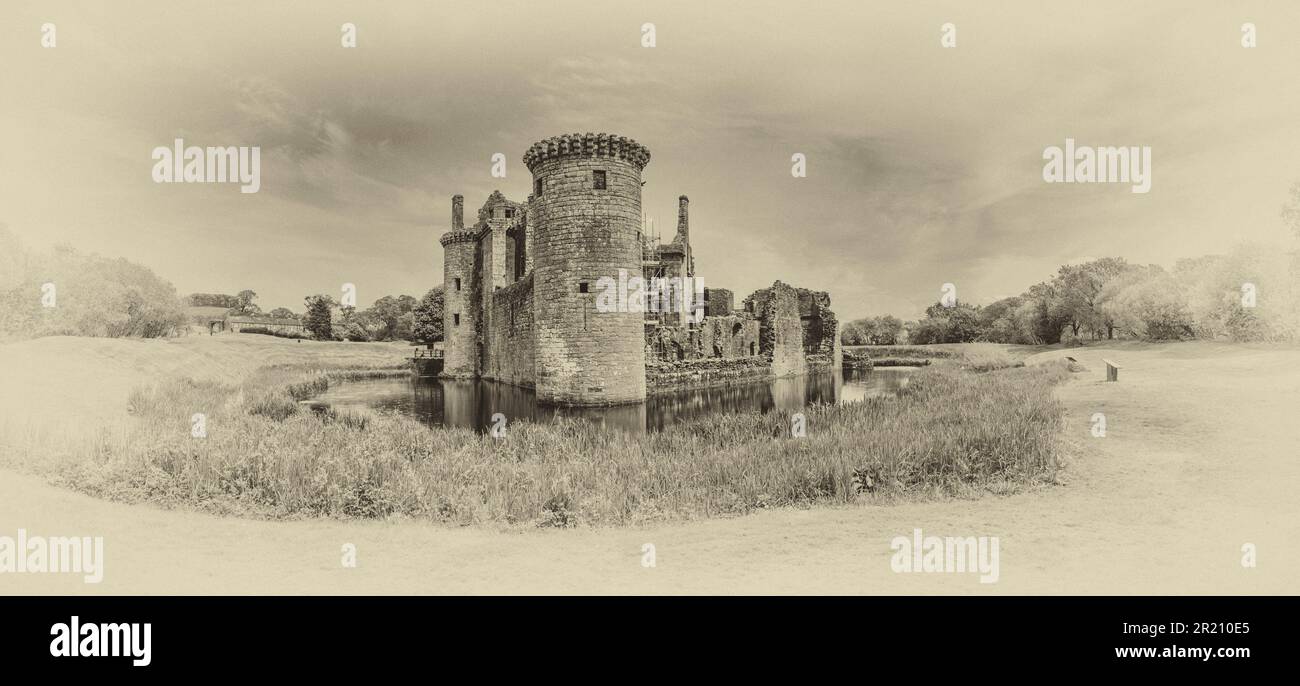 These the ruins of the 13th century Scottish fortress of Caerlaverock ...