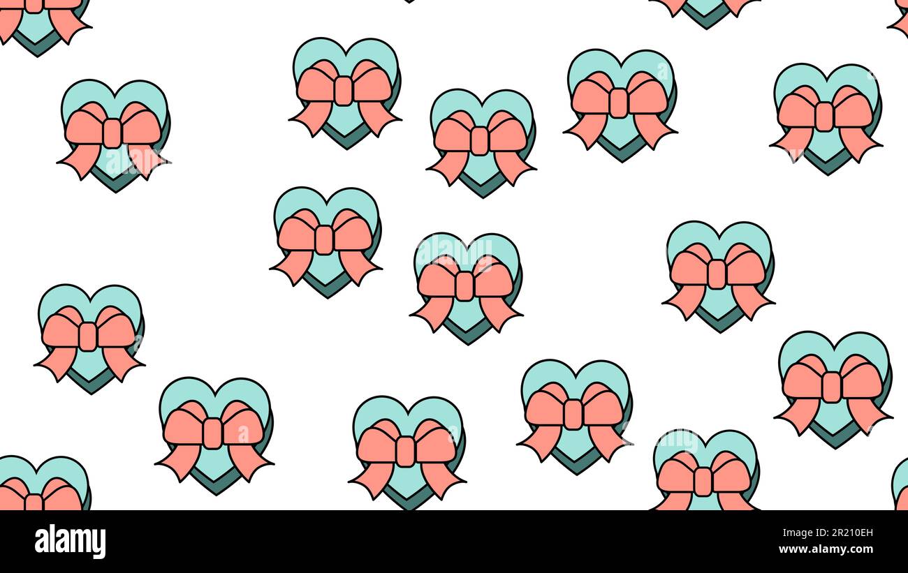 Texture seamless pattern of flat icons of boxes in the shape of hearts ...