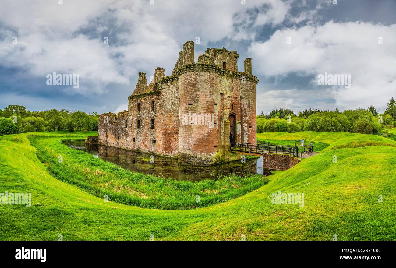 These the ruins of the 13th century Scottish fortress of Caerlaverock ...