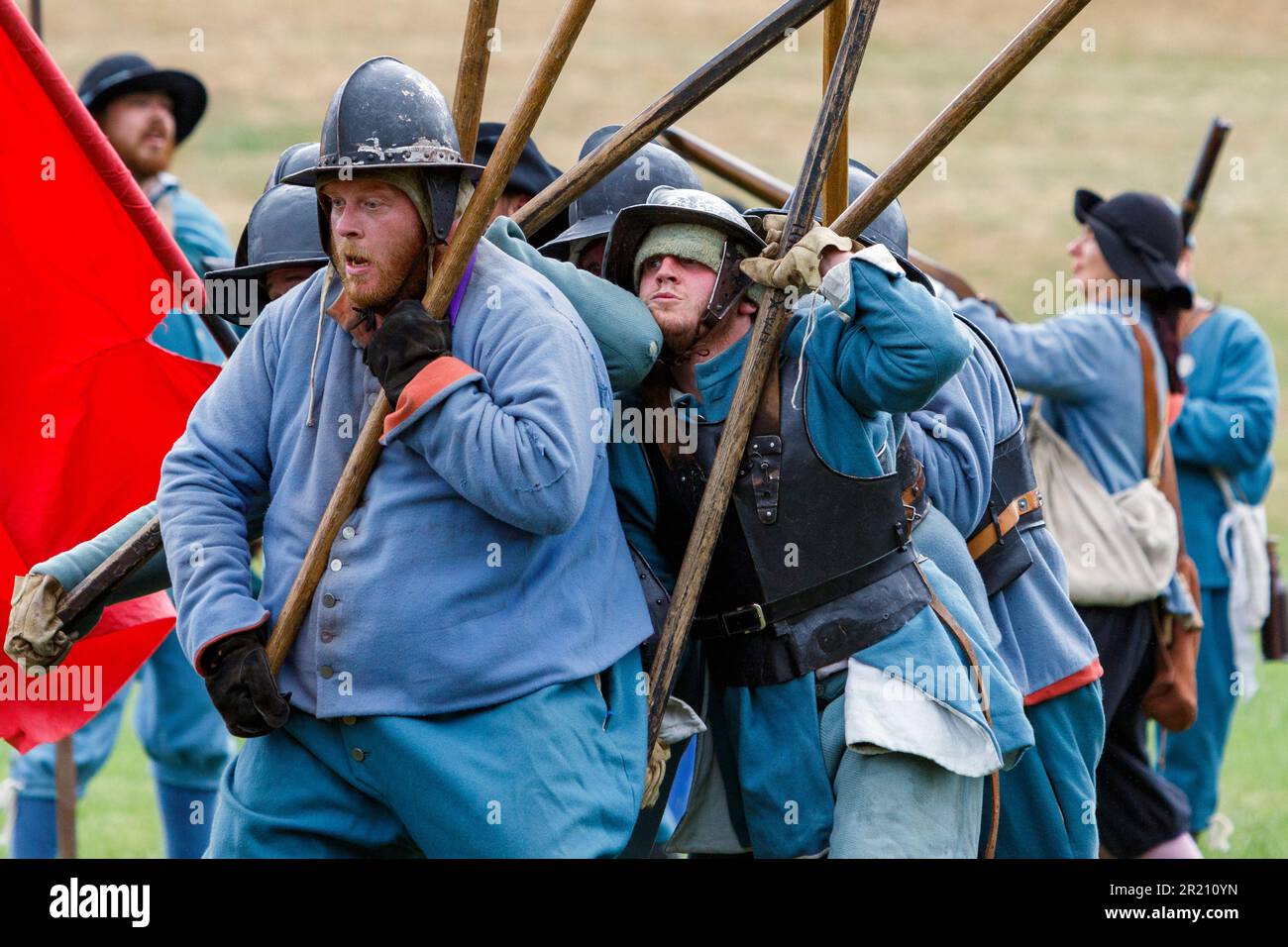 English Civil War Society members take part in the re-enactment of the ...