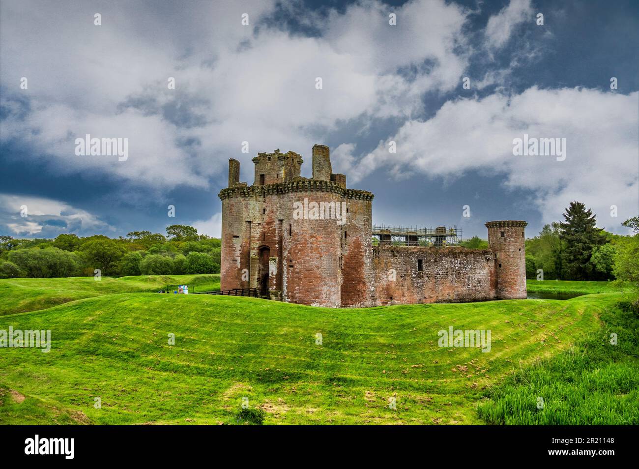 These the ruins of the 13th century Scottish fortress of Caerlaverock ...